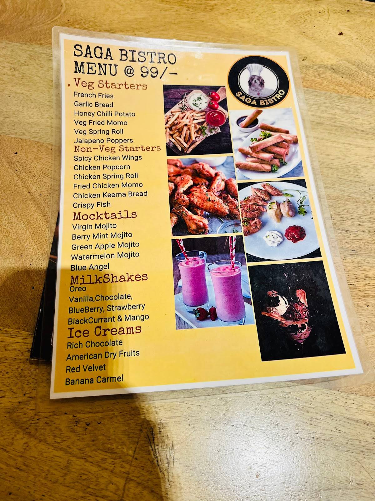 Menu at SAGA BISTRO, Hyderabad