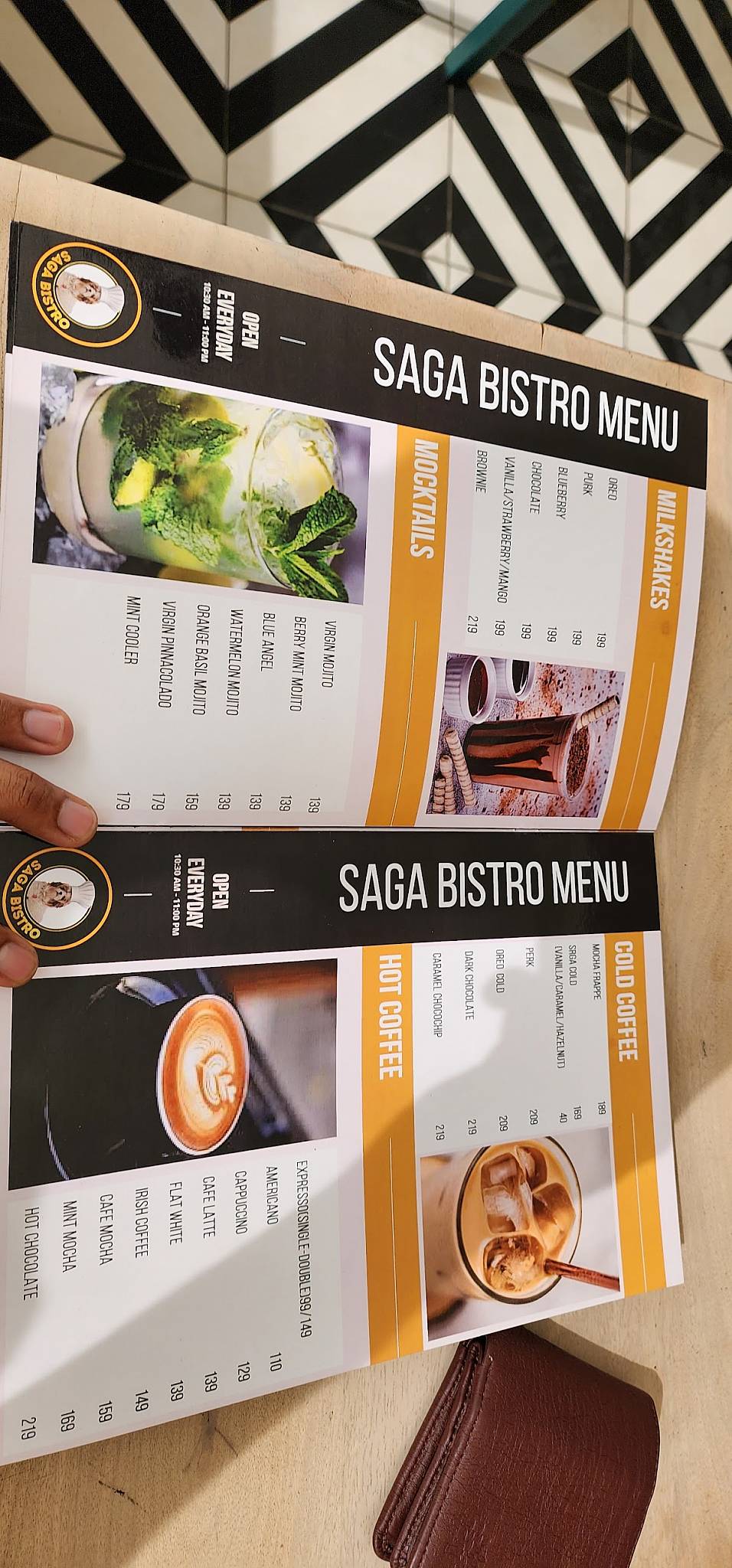 Menu at SAGA BISTRO, Hyderabad