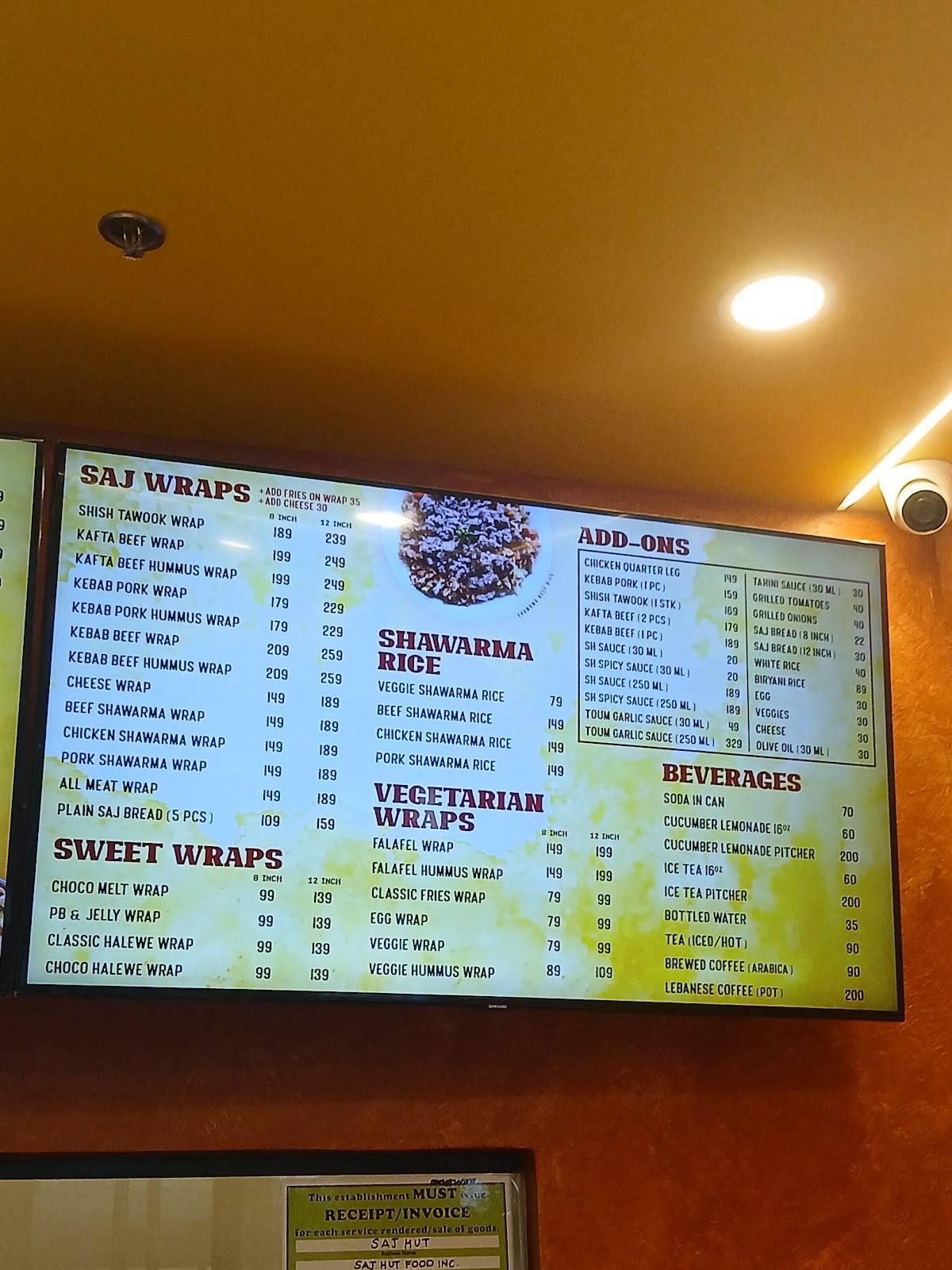 Carta del restaurante SAJ HUT - SM CITY ILOILO, Iloílo