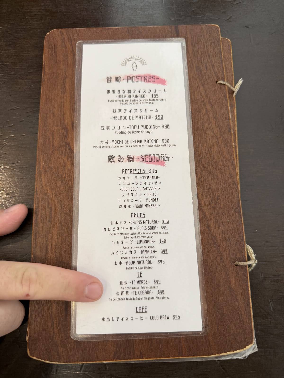 Menu at SAKURA RAMEN restaurant, Playa del Carmen