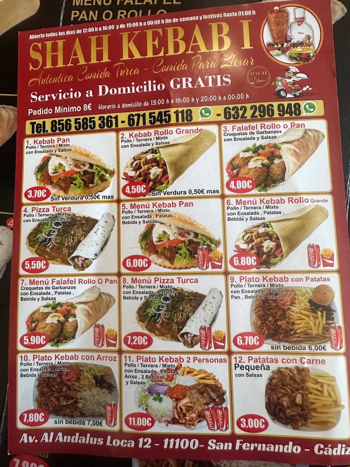 Carta del restaurante Shah Kebab l, San Fernando