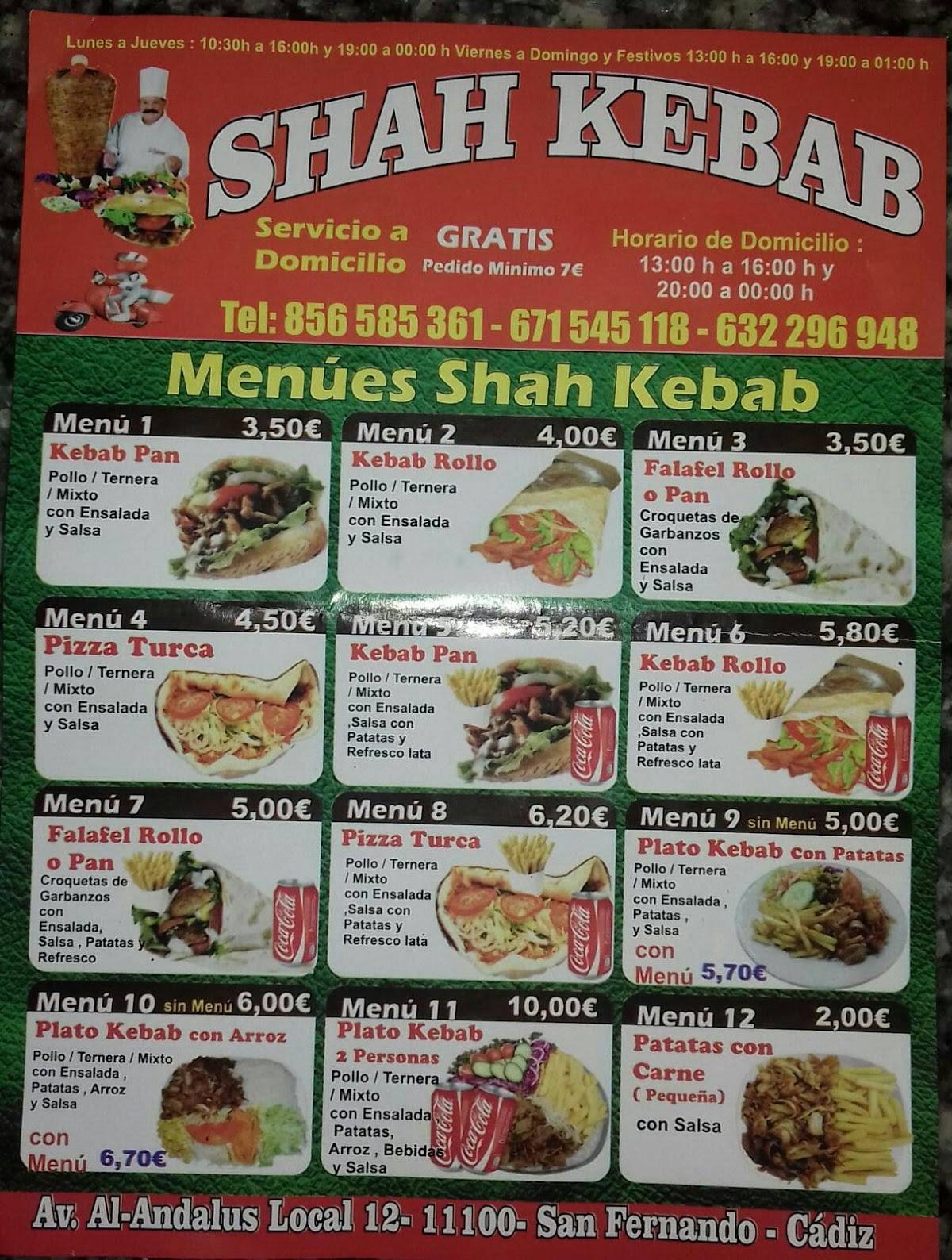 Carta del restaurante Shah Kebab l, San Fernando