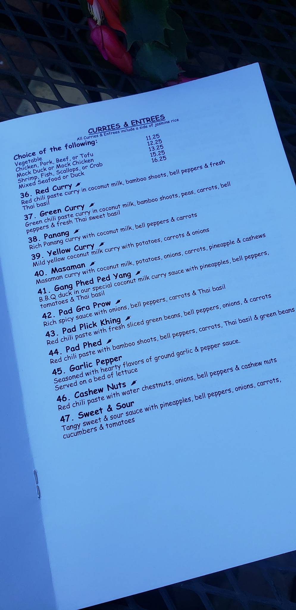 Menu at SOPA Thai Cuisine pub & bar, Yuba City