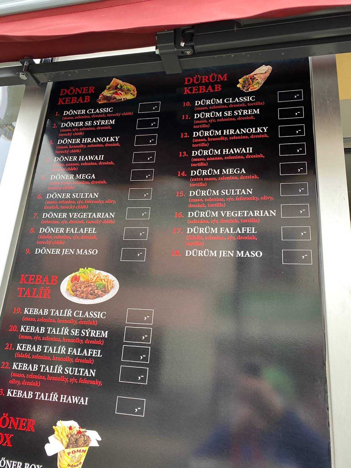 Menu at KEBAB HOUSE bonema restaurant, Prelouc