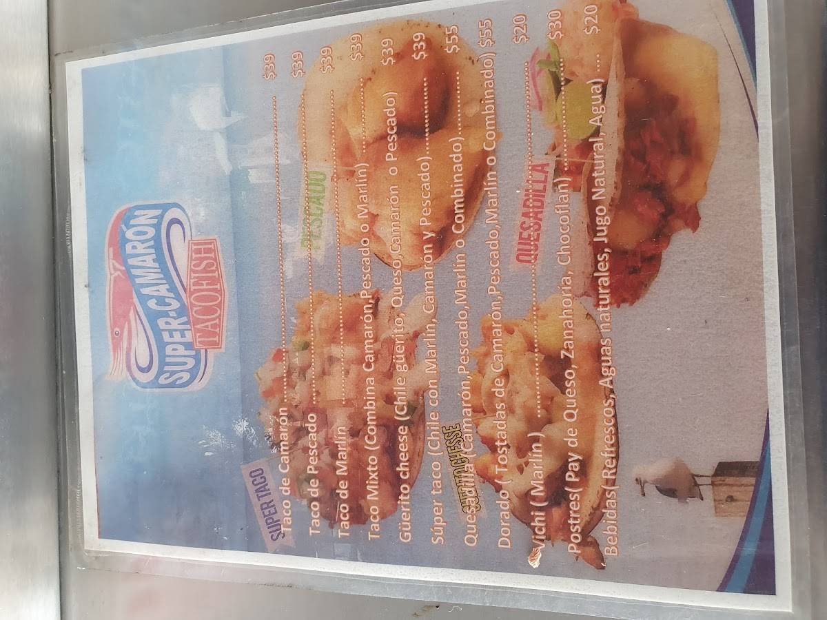 Menu at "SUPER CAMARON" taco fish. restaurant, Hermosillo, Calle Gral ...
