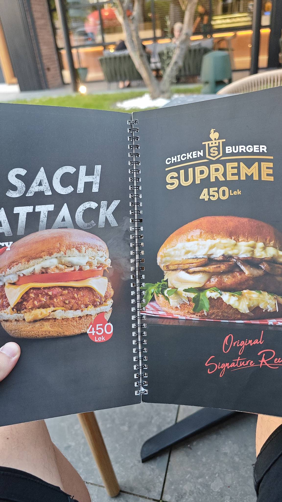Menu at Sach Pizza restaurant, Tirana