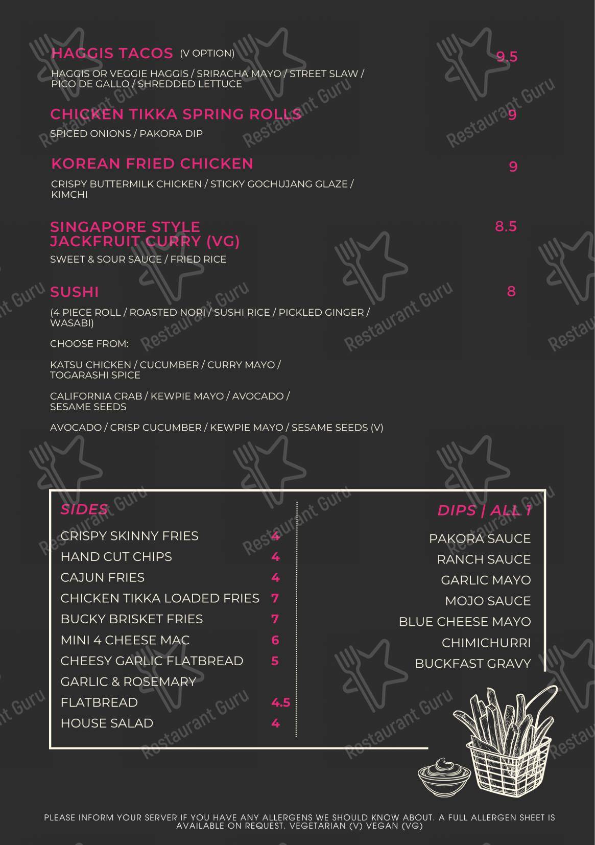 Menu at Saint Judes Glasgow pub & bar, Glasgow