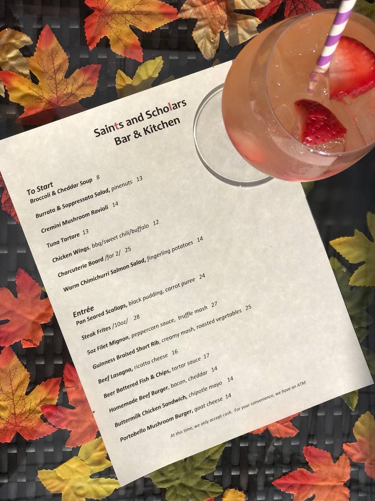 Menu at Saints & Scholars pub & bar, Yonkers