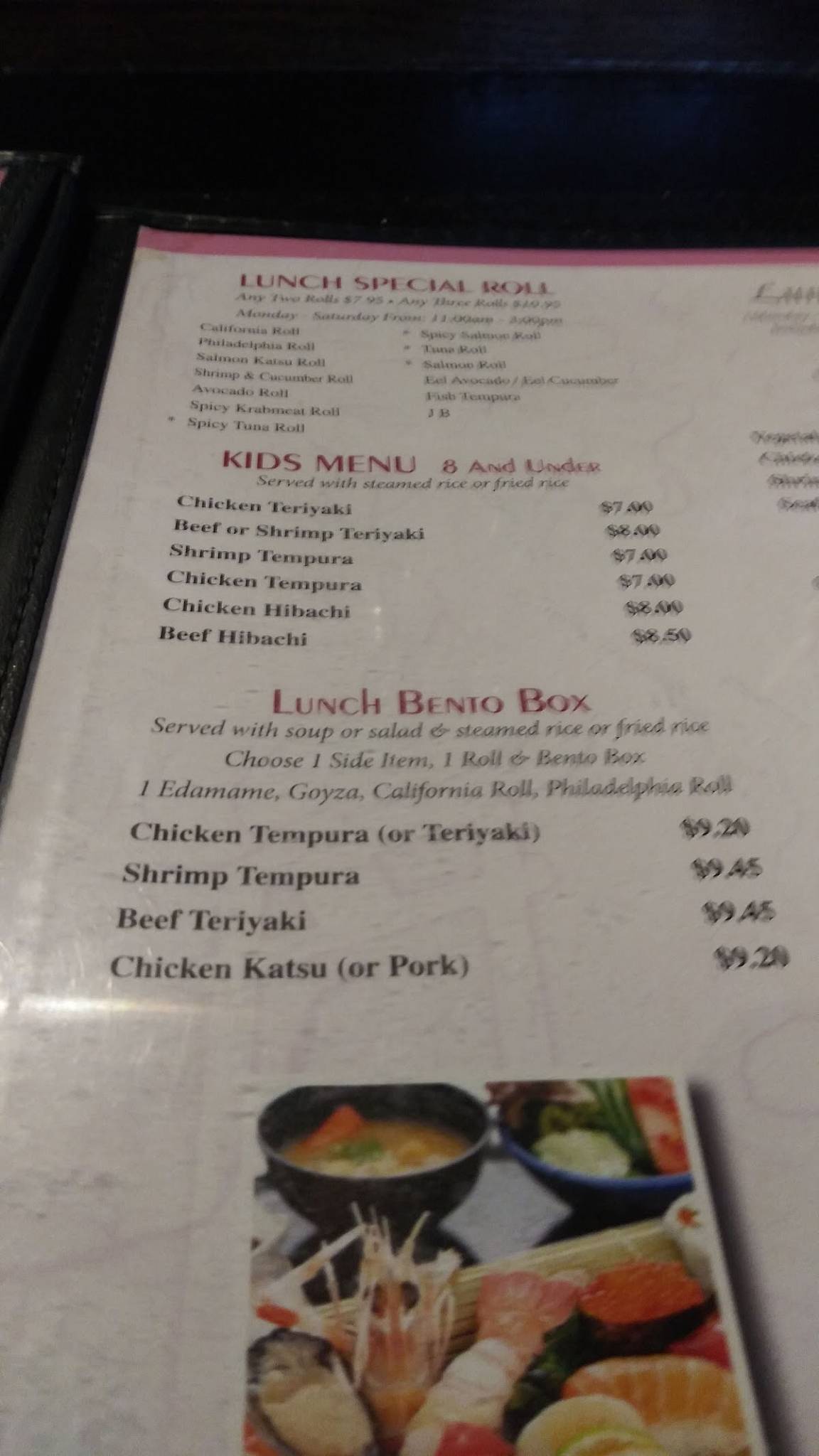Menu at Sakura Sushi & Grill restaurant, Lynn Haven