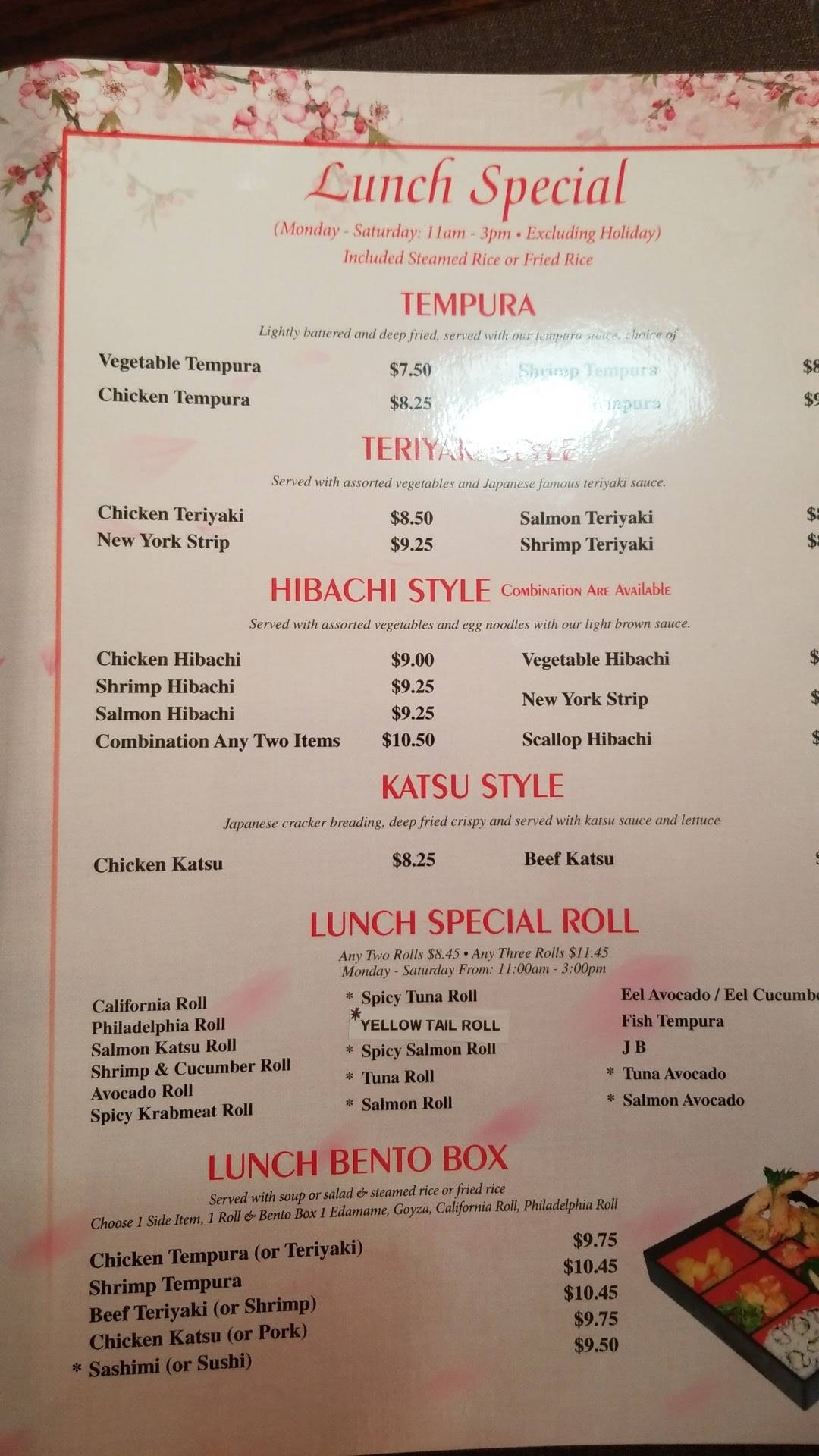 Menu at Sakura Sushi & Grill restaurant, Lynn Haven