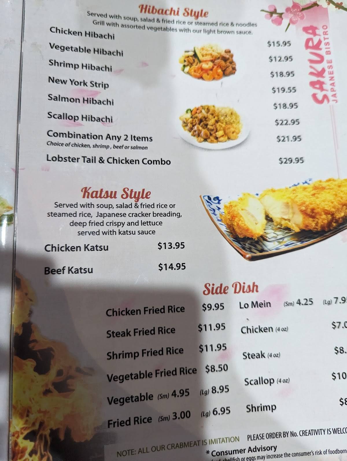 Menu at Sakura Sushi & Grill restaurant, Lynn Haven