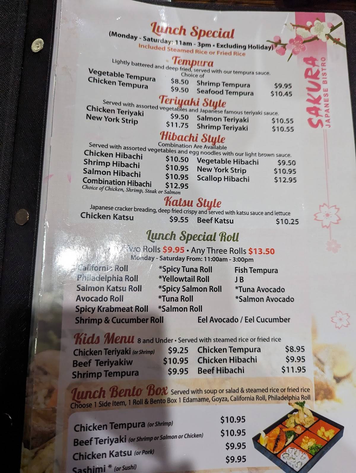 Menu at Sakura Sushi & Grill restaurant, Lynn Haven