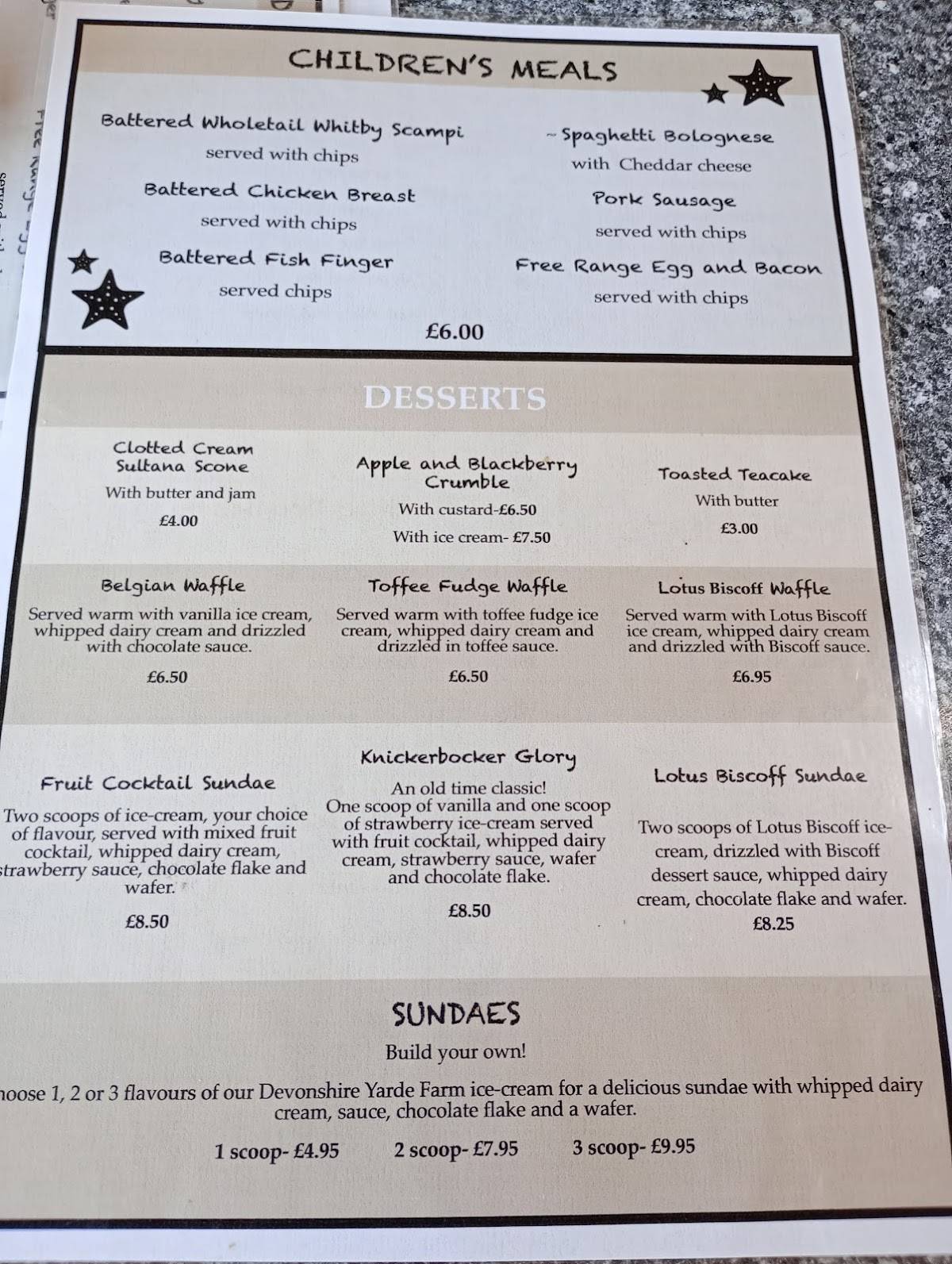 Menu at Salad Bowl Cafe, Hunstanton, Cliff Parade