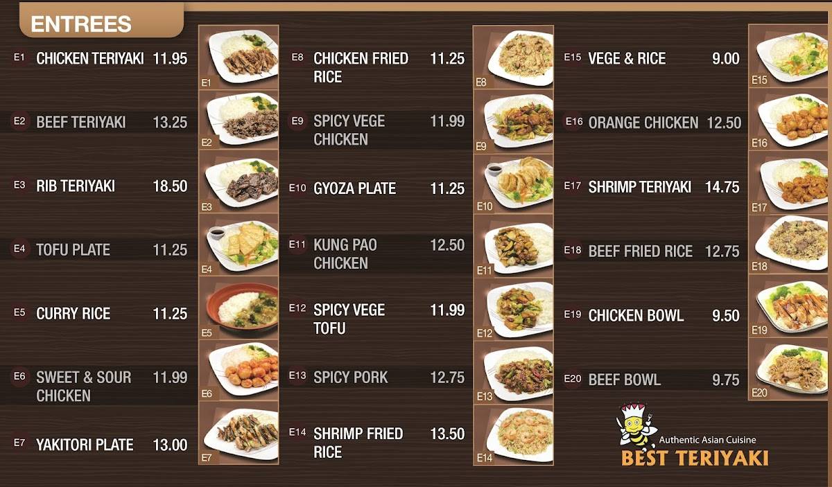 Menu at Best Teriyaki restaurant, Salem