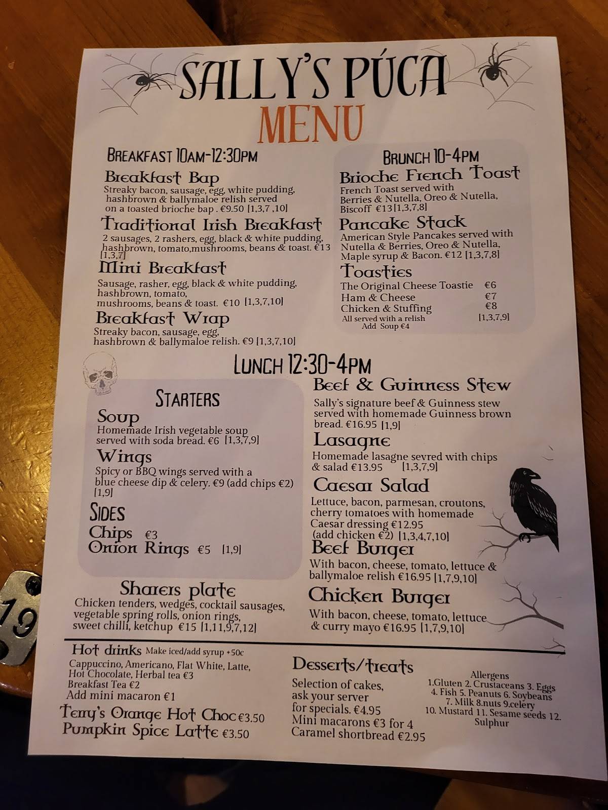 Menu at Sally's Riverside Bar & Cafe, Trim