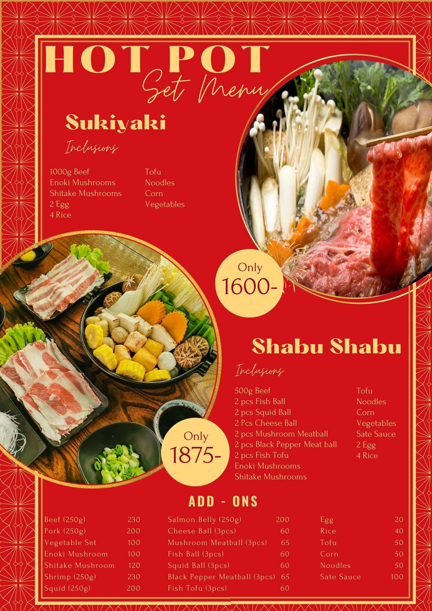 Menu at Samgyup Bay restaurant, Puerto Princesa