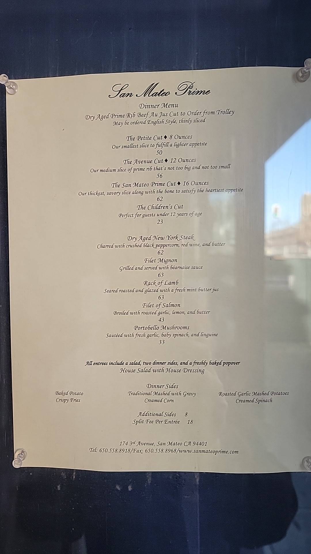 Menu at San Mateo Prime pub & bar, San Mateo
