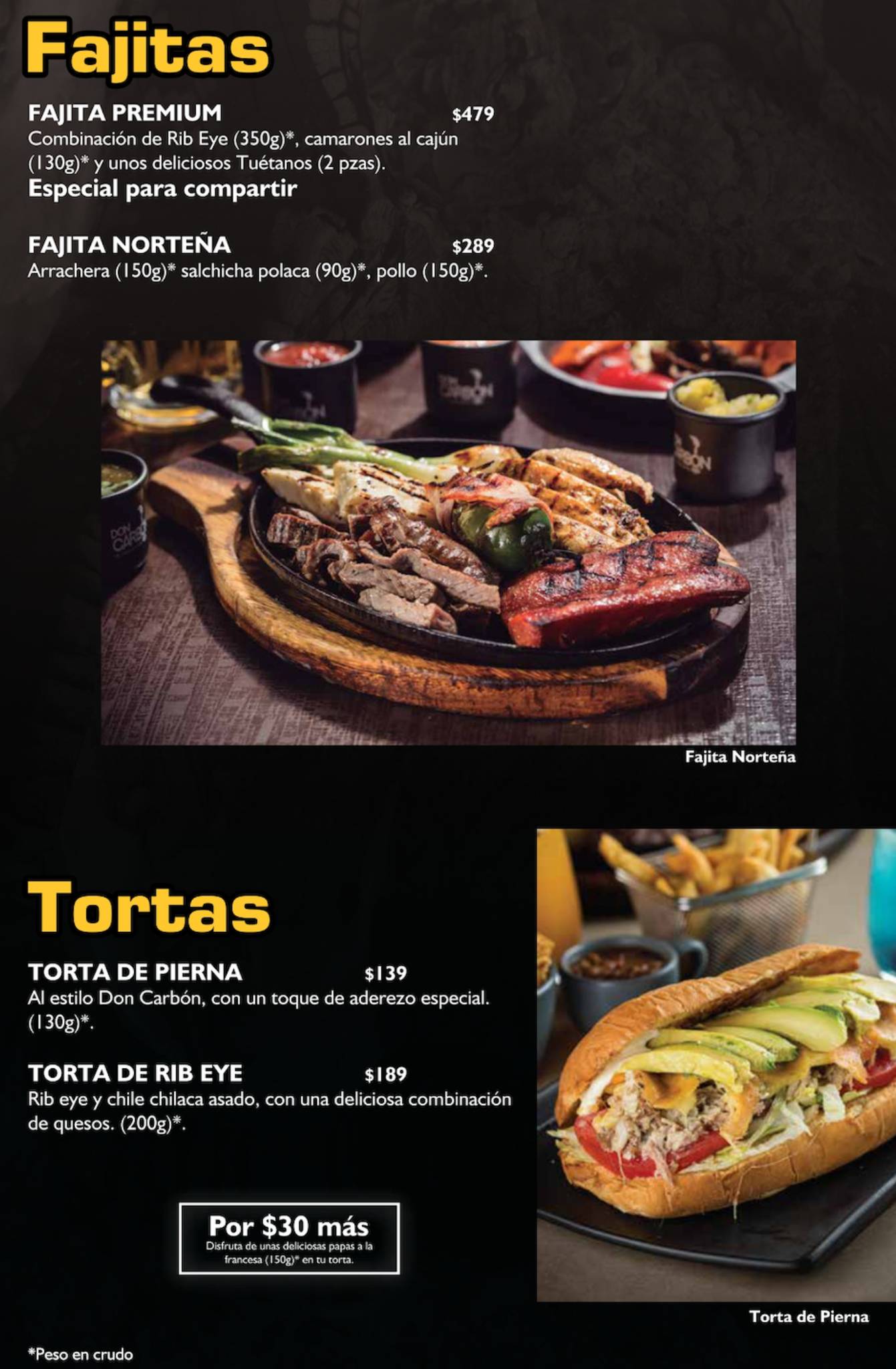 Carta del restaurante Don Carbon Monterrey (Paseo La Fe), San Nicolás ...