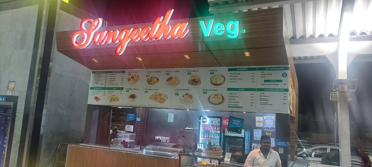 Menu at Sangeetha Veg, Chennai, X5M8+2CJ