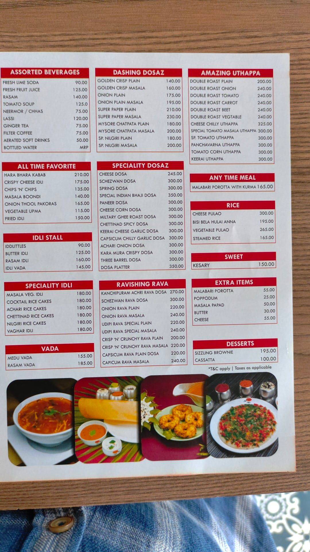 Menu at Sankalp-Taste of South, Dehradun