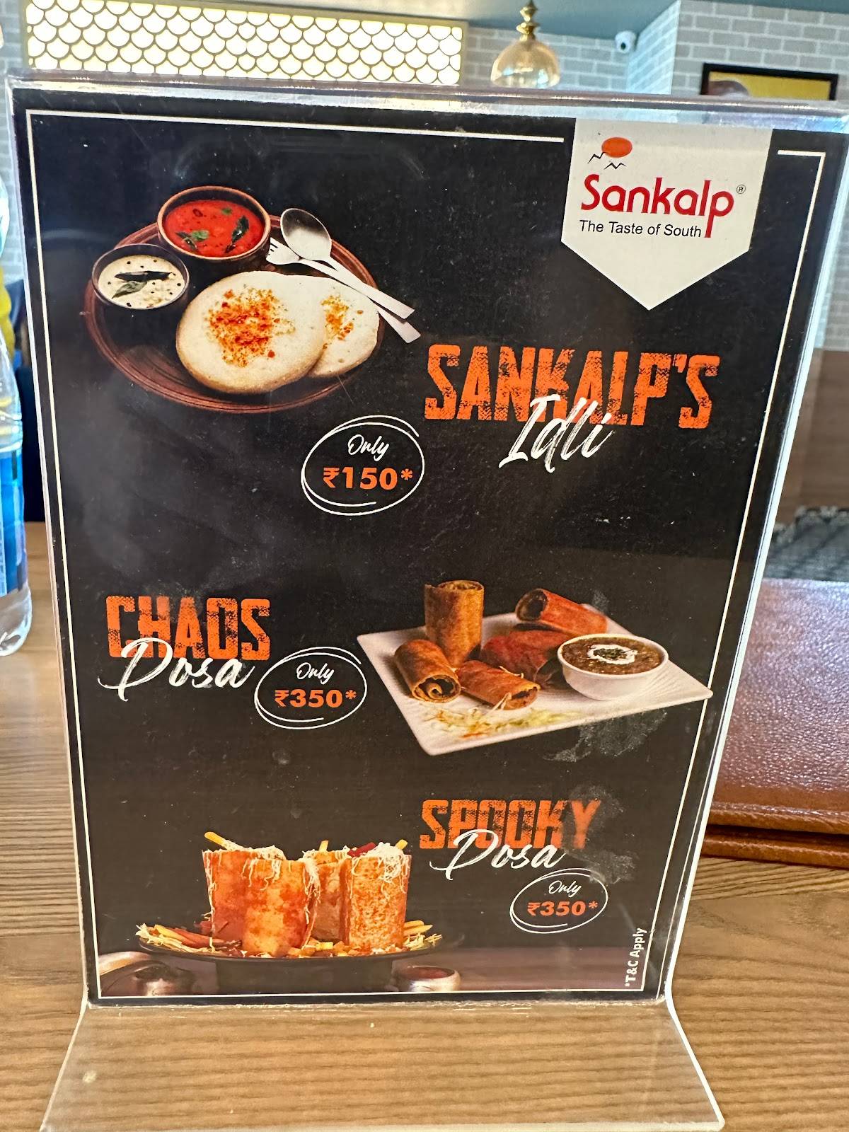 Menu at Sankalp-Taste of South, Dehradun