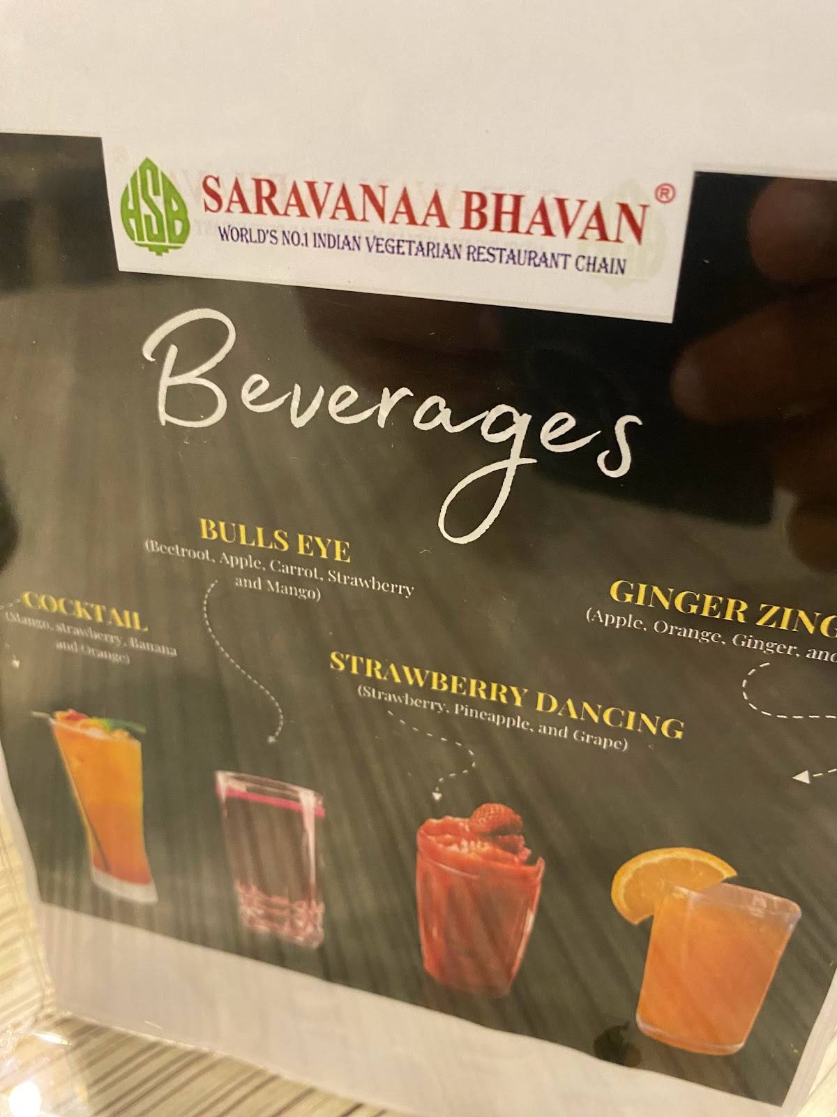 Menu at Saravanaa Bhavan restaurant, Parramatta