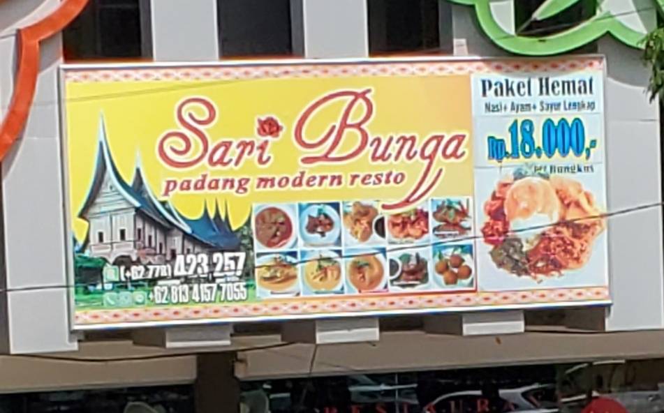 Carta del restaurante Sari Bunga Padang Modern Resto, Batam