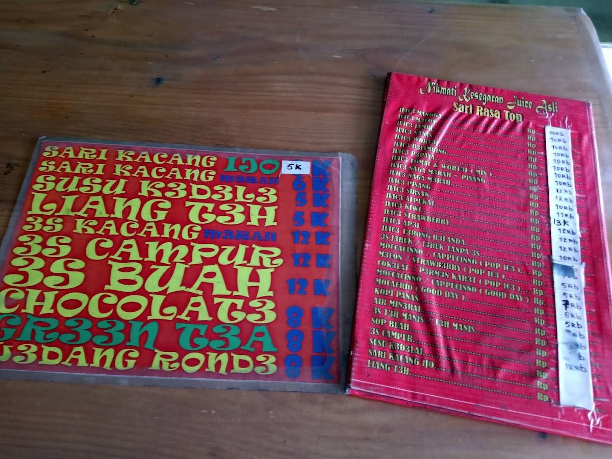 Menu at Sari Rasa Top, Bencongan Indah