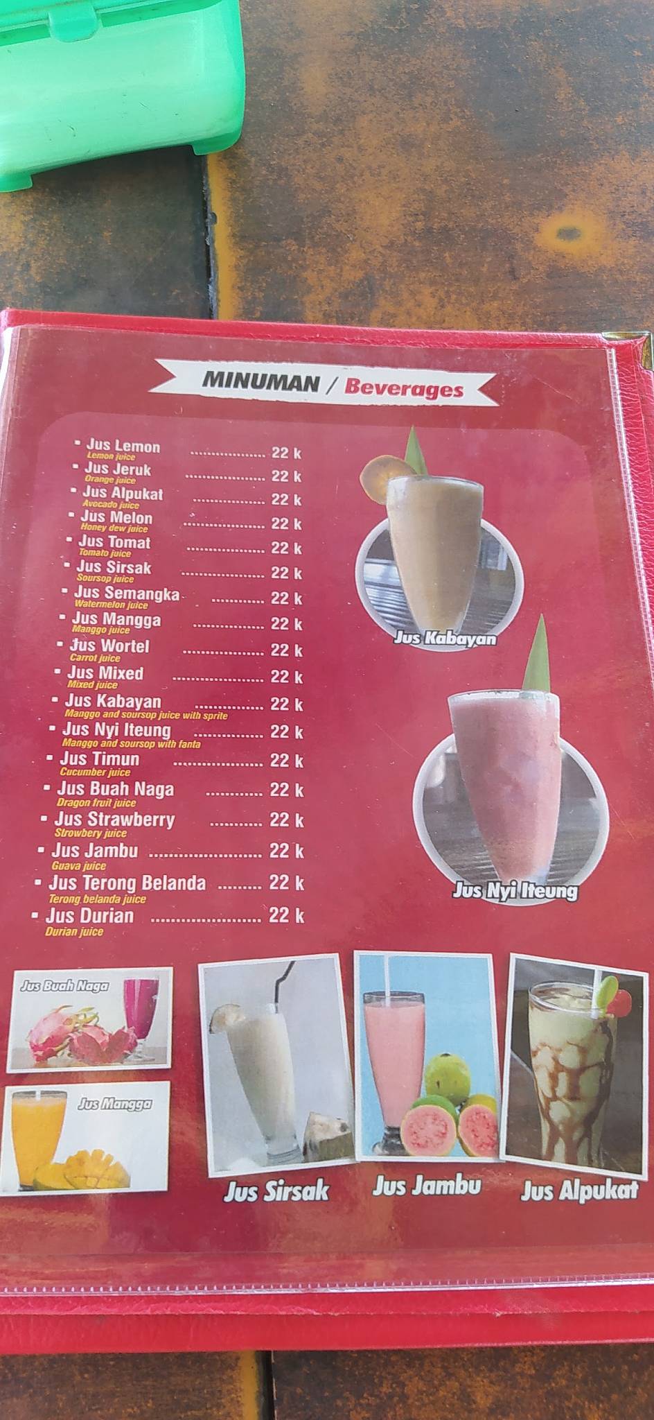 Menu at Saung Sunda Sawargi restaurant, Batam, 42JR+QHP