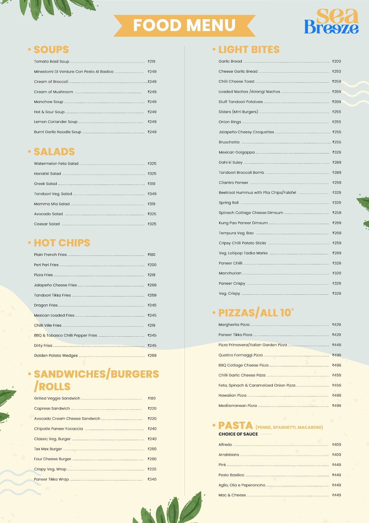 Menu at Sea Breeze Kitchen, Mumbai