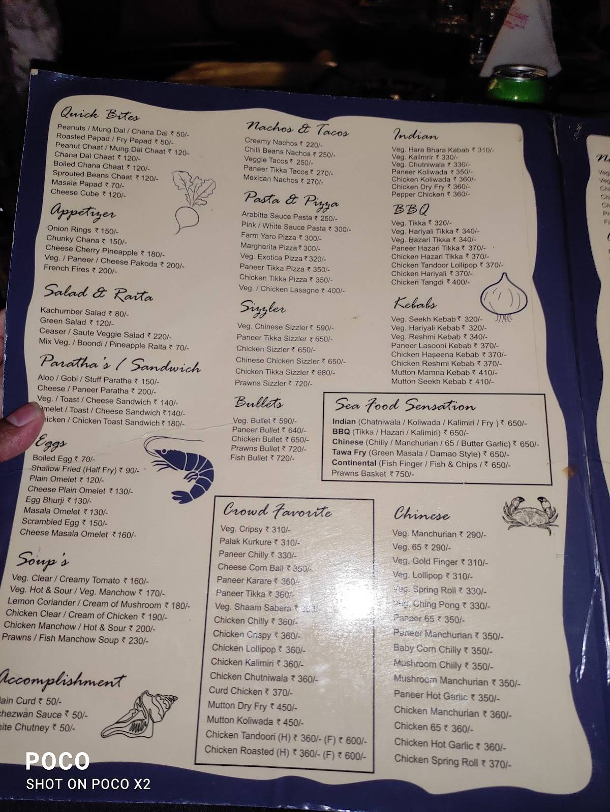 Menu at Sea View Beach Restro, Marwad, Nani