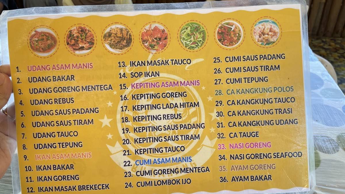Menu at Seafood Bu Nanang restaurant, Ayah