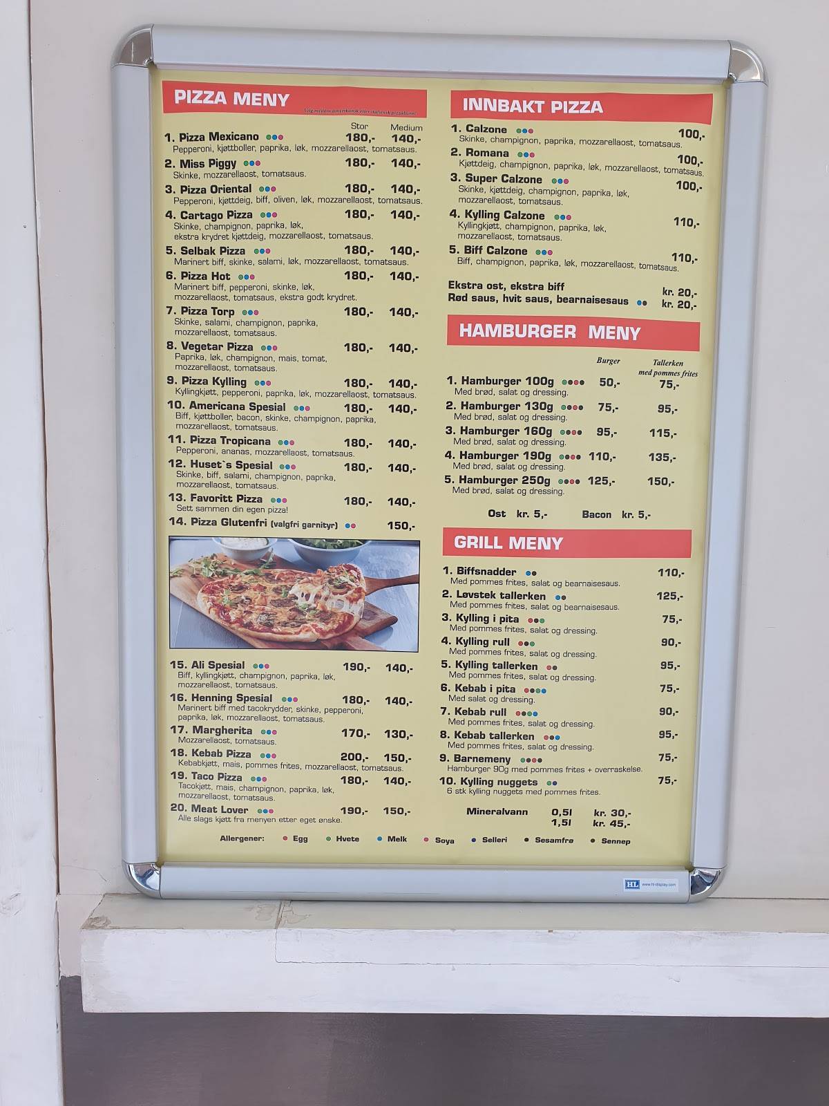 Menu at Selbak Pizza pizzeria, Fredrikstad