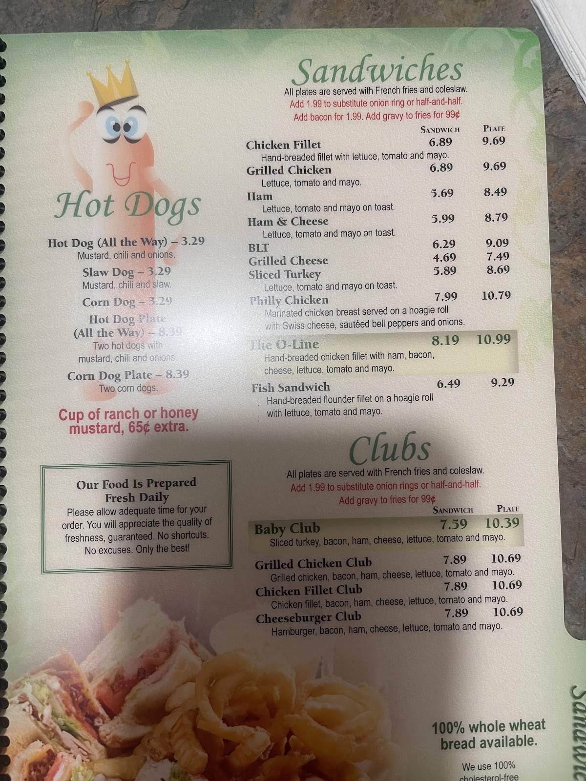 Menu at Seneca Family Restaurant, Seneca, 515 By Pass 123