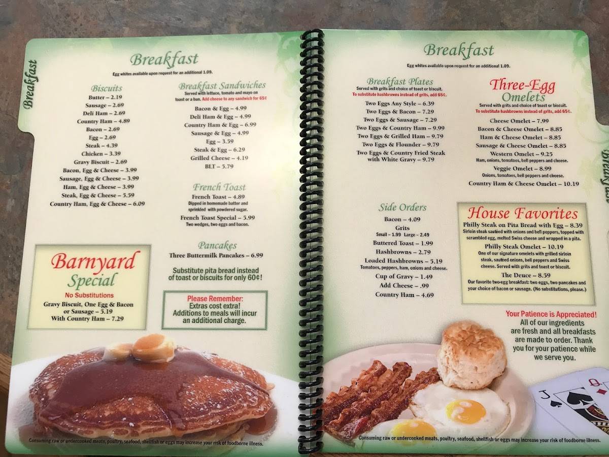 Menu at Seneca Family Restaurant, Seneca, 515 By Pass 123