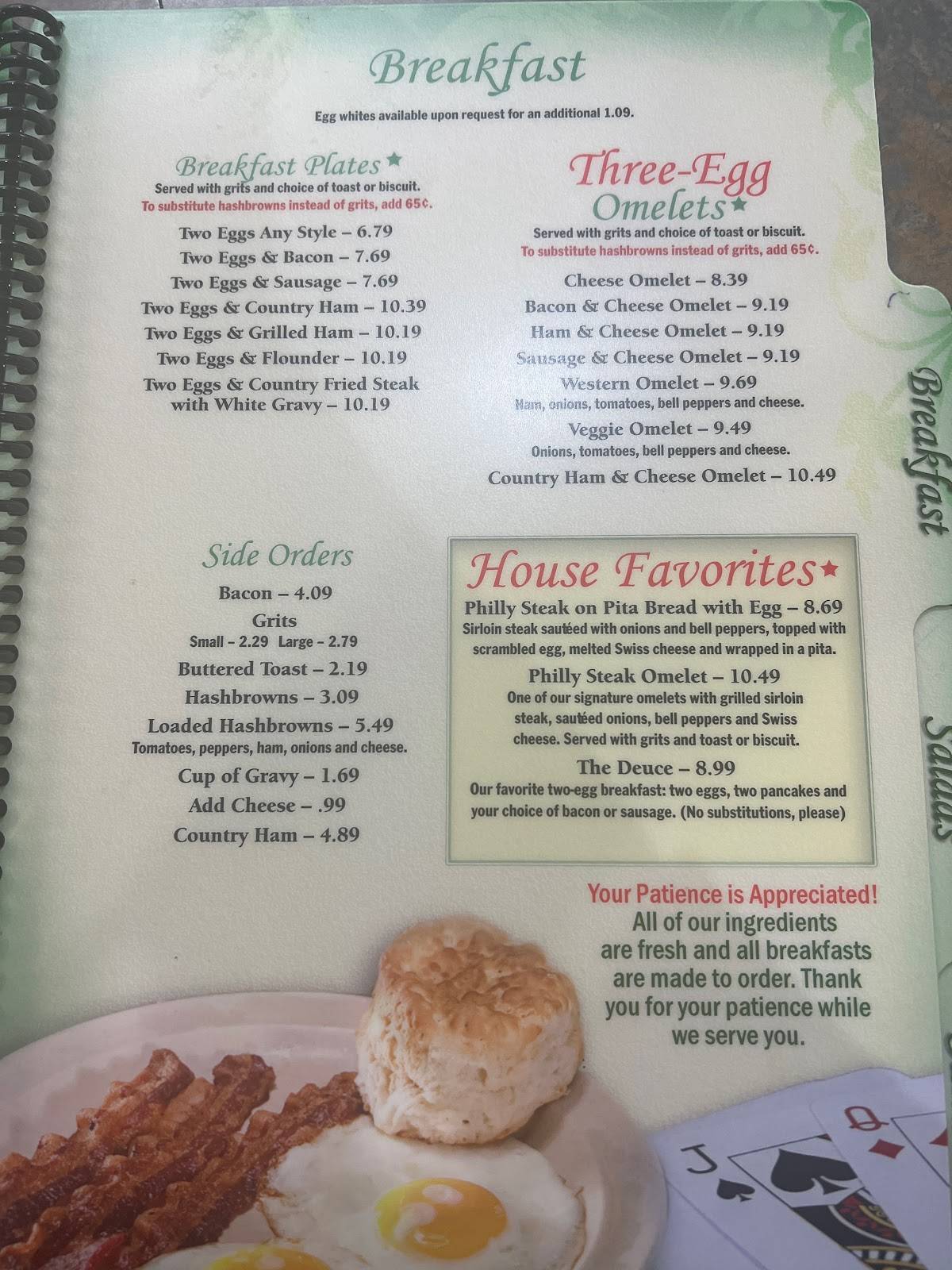 Menu at Seneca Family Restaurant, Seneca, 515 By Pass 123