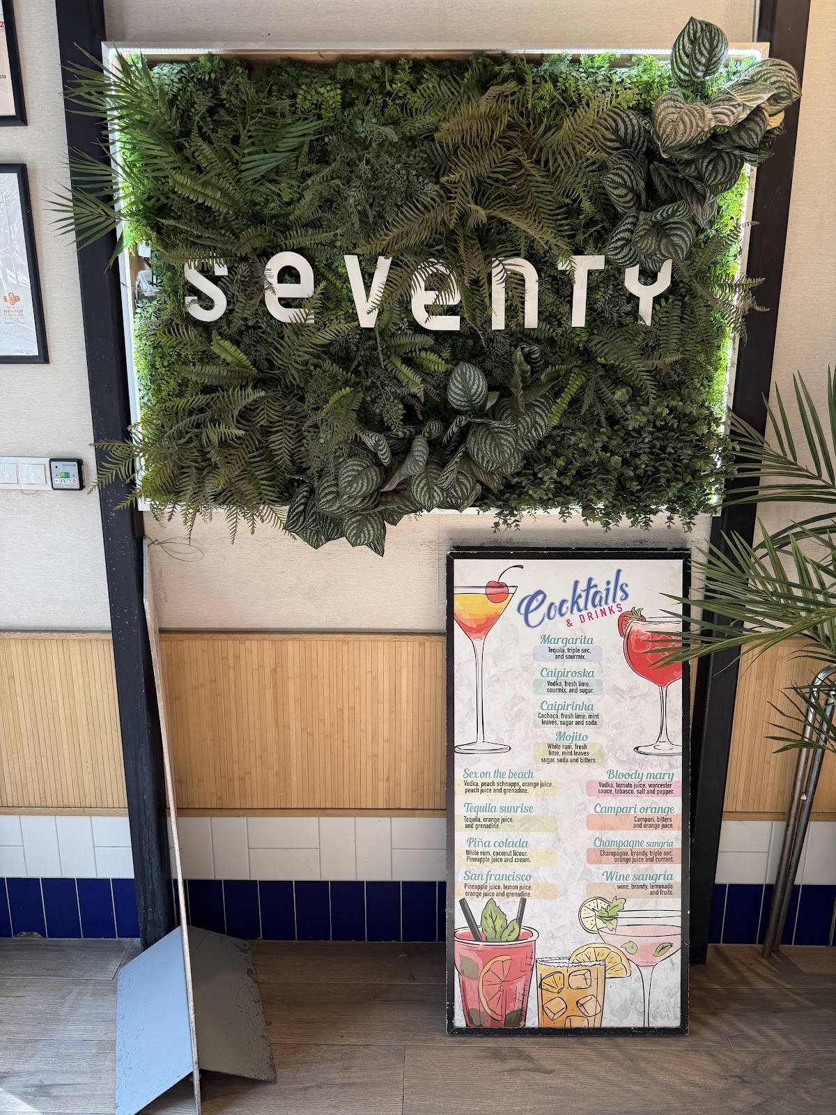 Carta del pub y bar Seventy, Barcelona, La Rambla