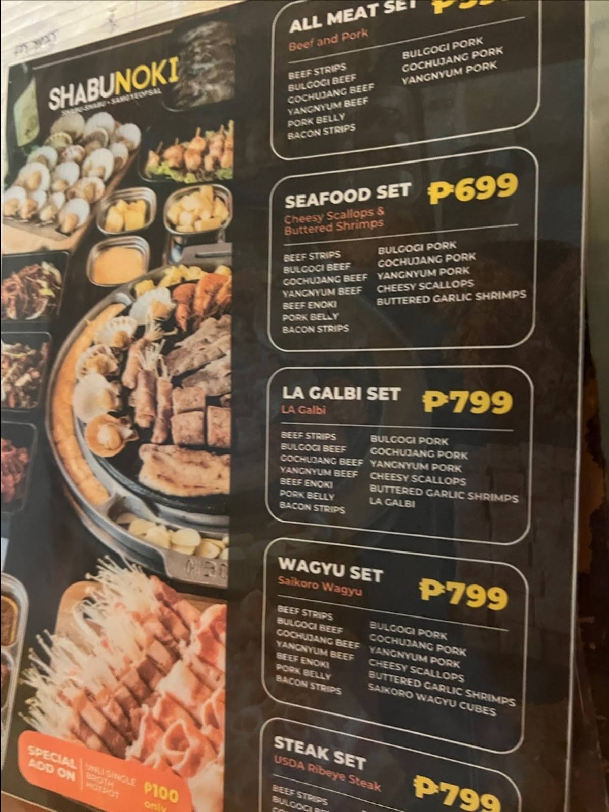 Menu at Shabunoki BF Homes restaurant, Parañaque