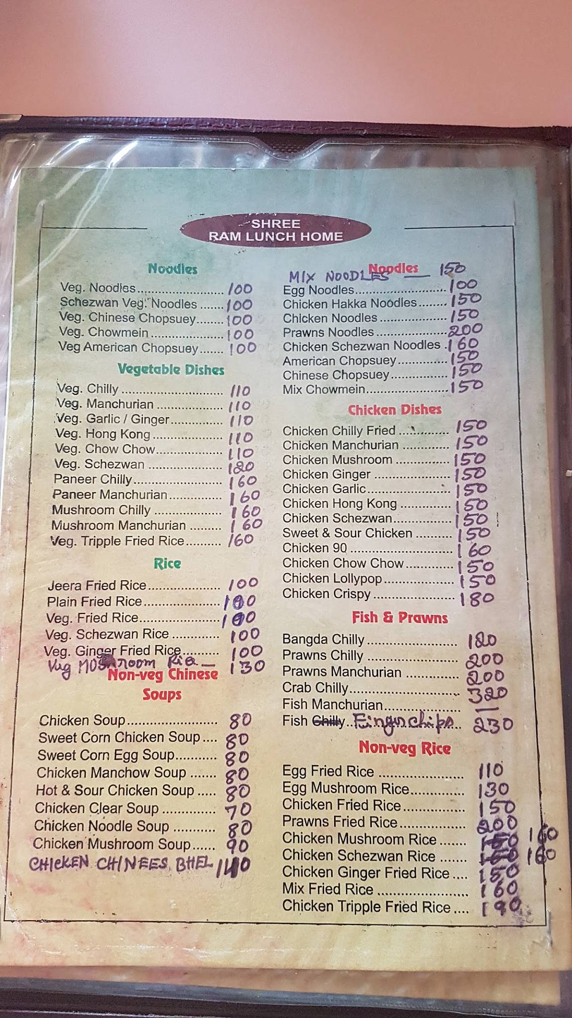 Menu at Shri Ram lunch home, Mumbai, Near