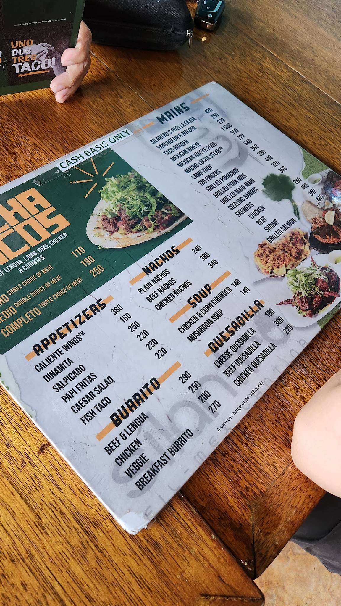 Menu at Silantro Fil-Mex Cantina restaurant, Pasig