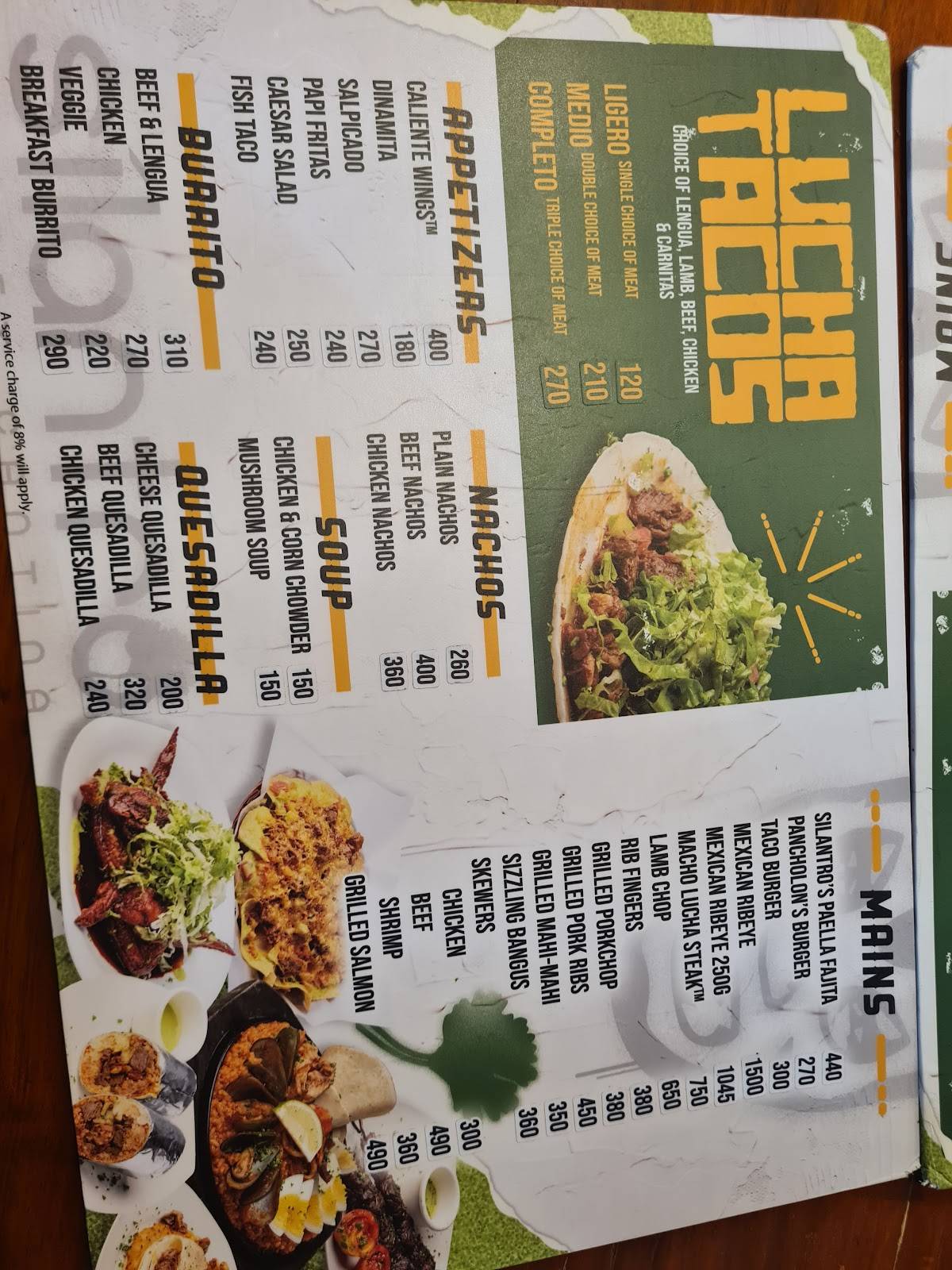 Menu at Silantro Fil-Mex Cantina restaurant, Pasig