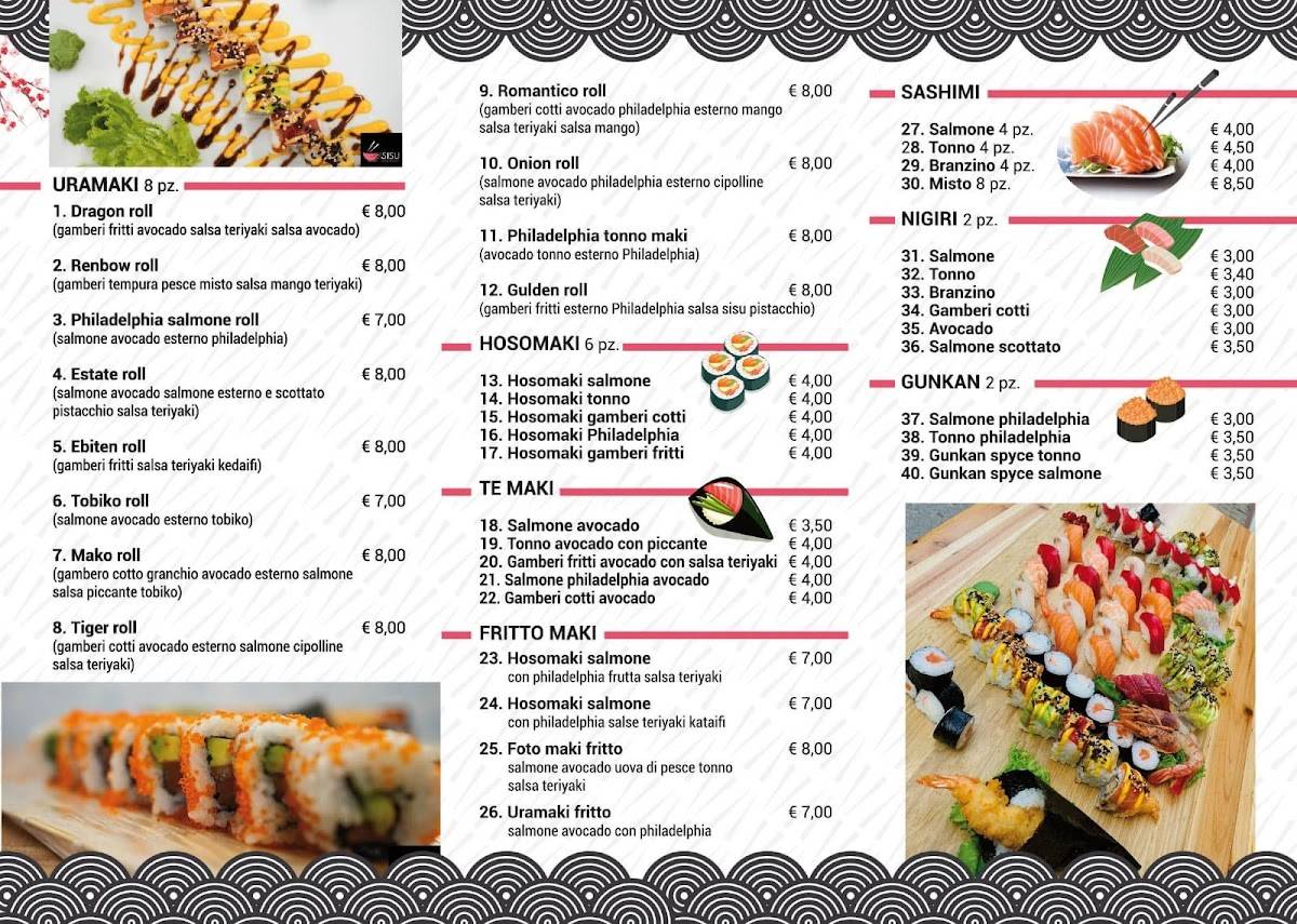 Menu da Sisu Poke&Maki ristorante, Iglesias