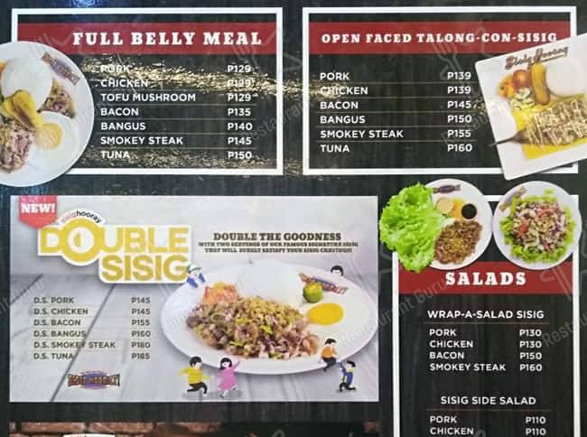 Menu at Sizzling Plate restaurant, Marikina, J3GM+9V2