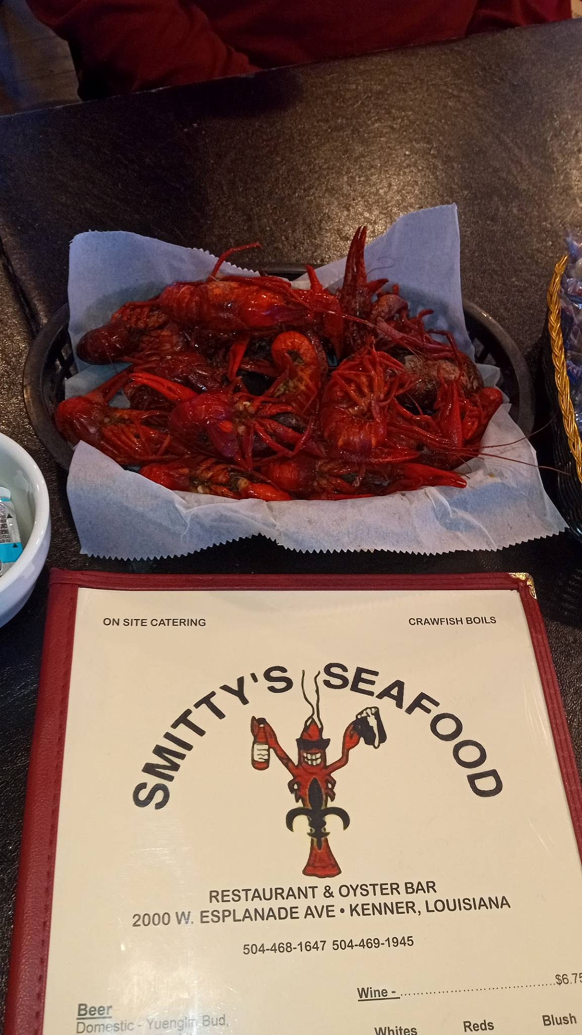 Menu at Smitty's Seafood restaurant, Kenner, W Esplanade Ave