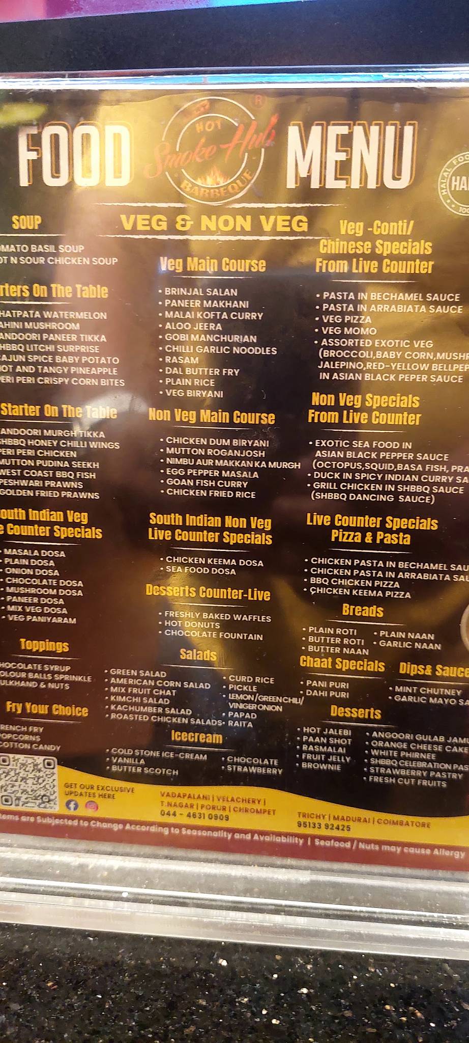 Menu at Smoke Hub Barbeque - Coimbatore, Coimbatore