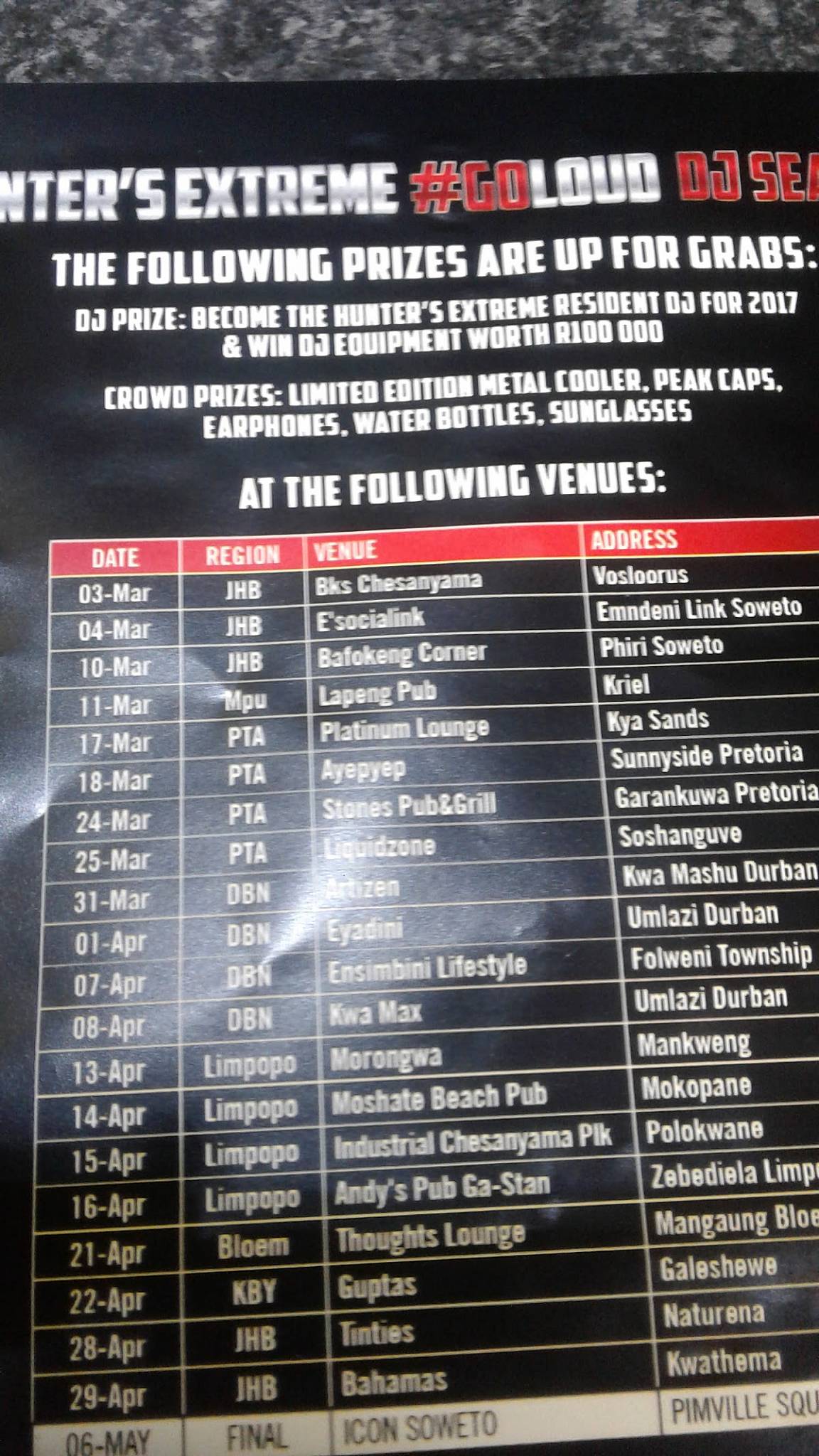 Menu at Social Link Pub, Soweto