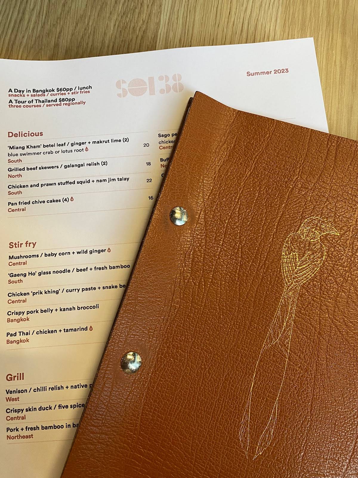 Menu at Soi 38 Adelaide restaurant, Adelaide