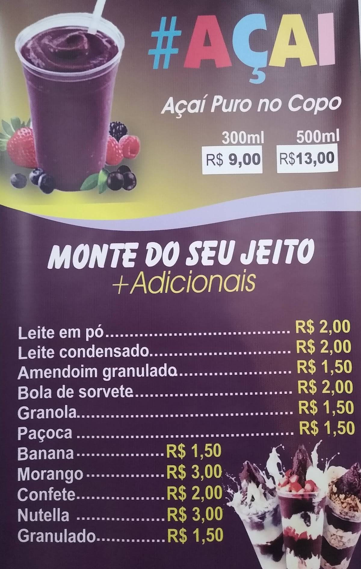 Menu em Sorveteria Calor Verão - Matriz restaurante, Maringá