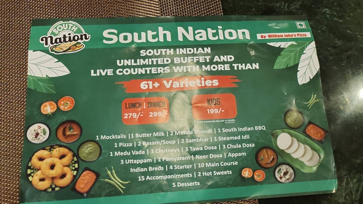 Menu at South Nation, Ahmedabad