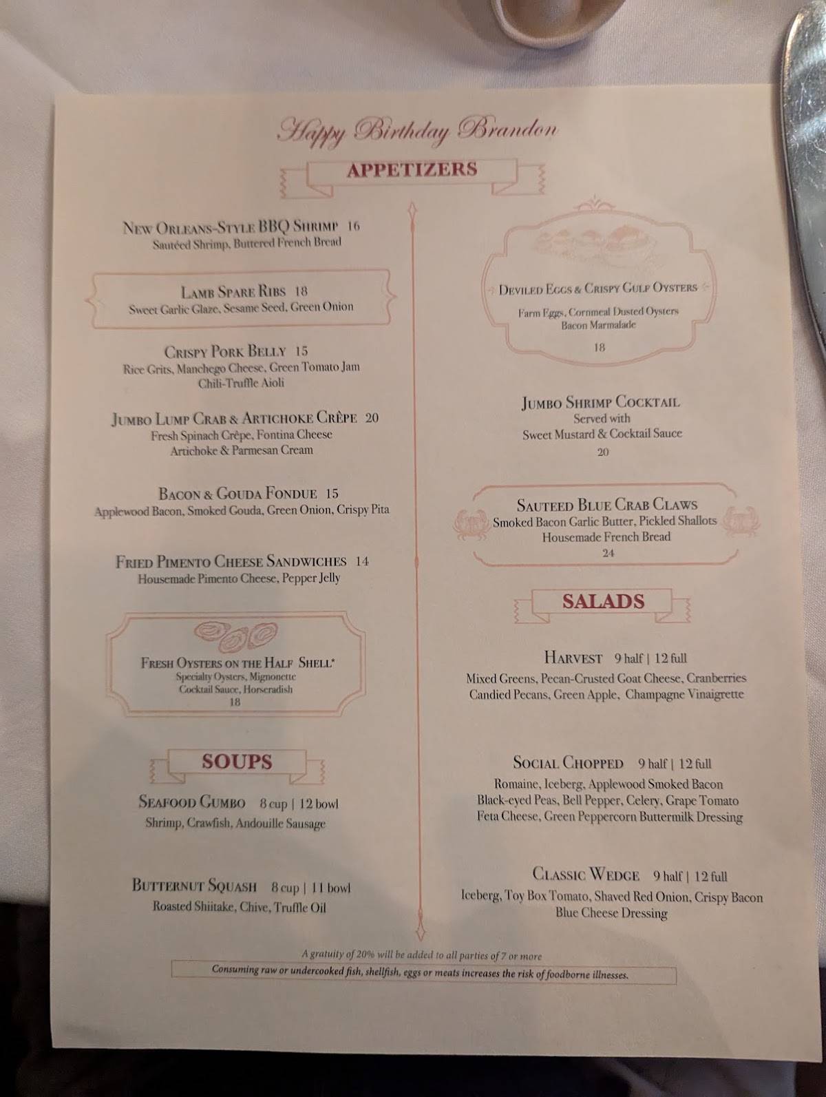 Menu at Southern Social pub & bar, Germantown, S Germantown Rd